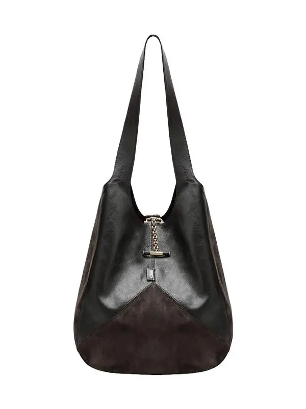 Chloé Balloon Bag In Leather And Suede - Brown