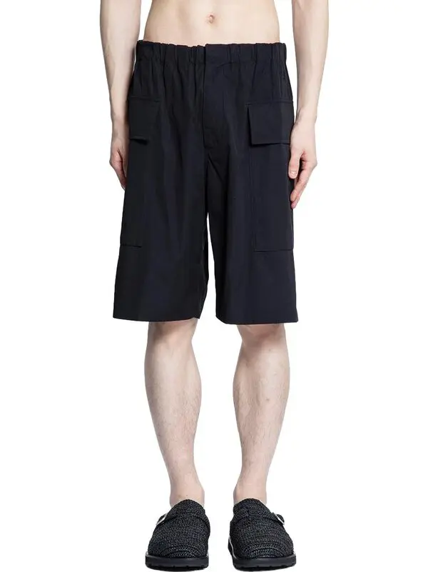 JIL SANDER Trousers 94 Short Emb - Black
