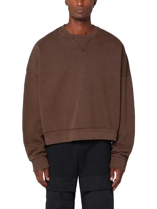 ENTIRE STUDIOS Cotton Long Sleeve Sweatshirt - Brown