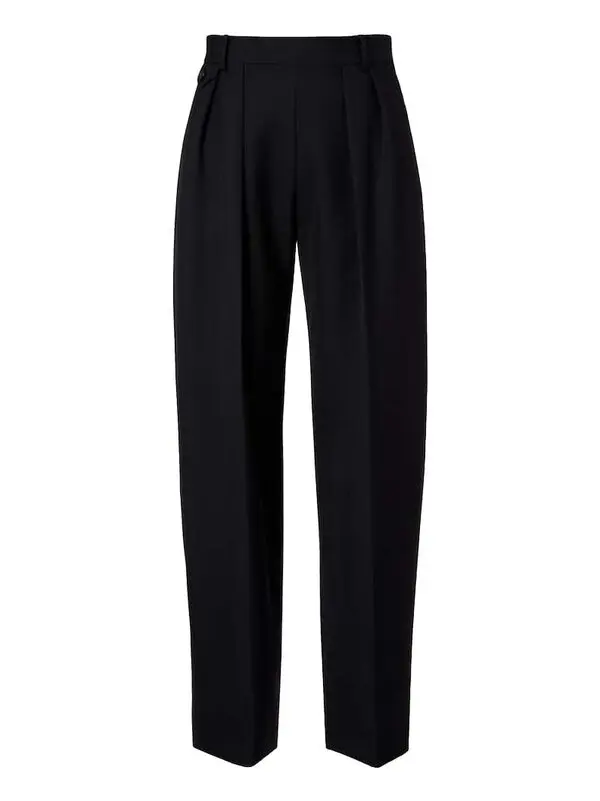 Khaite Dugan Wool Tapered Trousers - Black