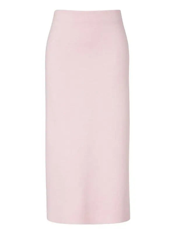 Khaite Patri Knitted Wool Midi Skirt - Pink