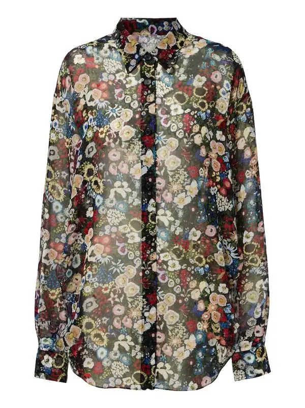 Khaite Goya Floral Silk Chiffon Shirt - Multicoloured