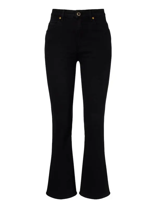 Khaite Vivian High-rise Flared Cropped Jeans - Black