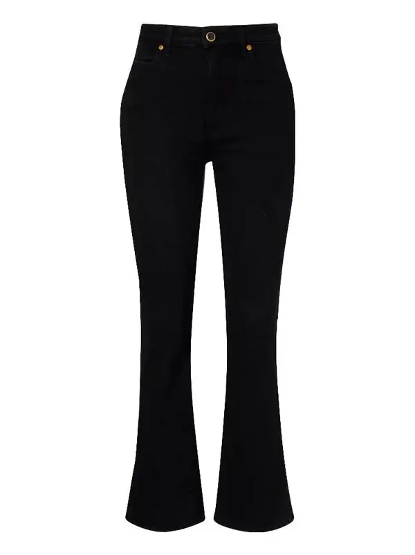 Khaite Vivian High-rise Flared Cropped Jeans - Black