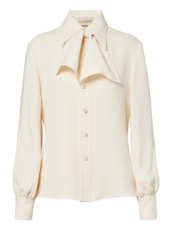 Valentino Garavani Cady Couture Silk Blouse - White