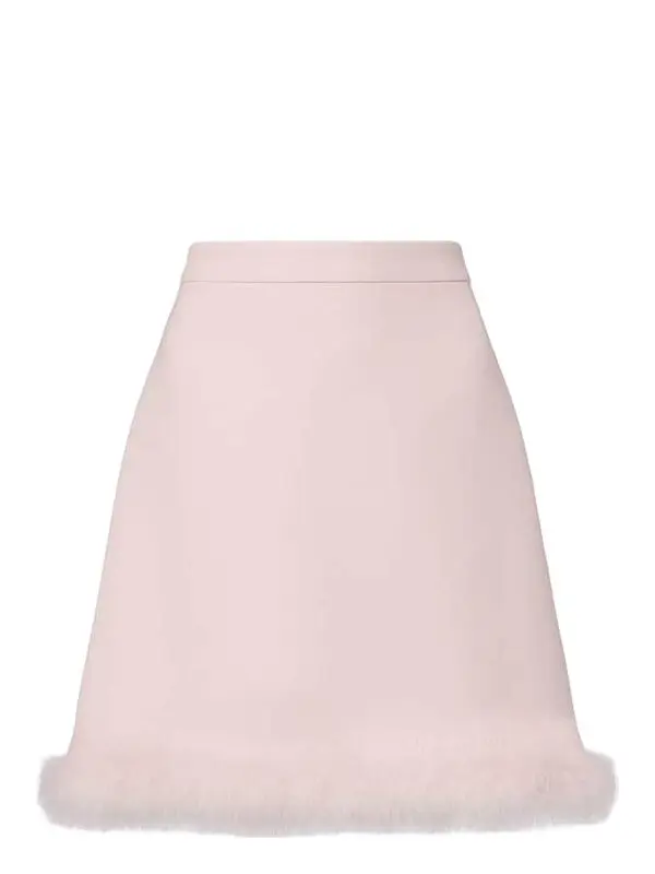 Valentino Garavani Crepe Couture Feather-trimmed Miniskirt - Pink