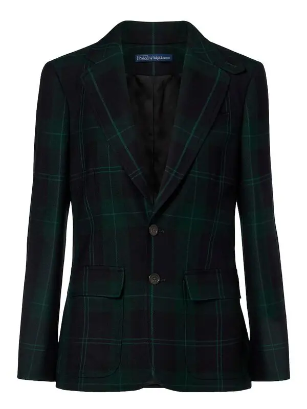 Polo Ralph Lauren Plaid Wool Blazer - Green