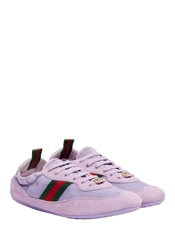 Gucci Shift Suede-trimmed Sneakers - Purple