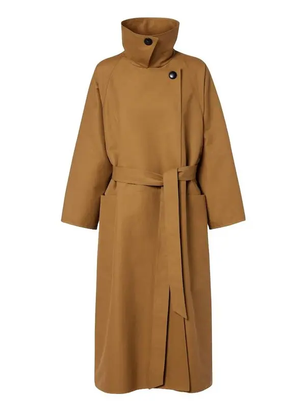 THE ROW Aurore Oversized Cotton Canvas Coat - Brown