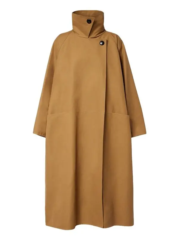 THE ROW Aurore Oversized Cotton Canvas Coat - Brown