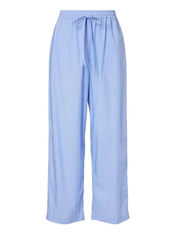 THE ROW Orien Striped Cotton Pants - Blue