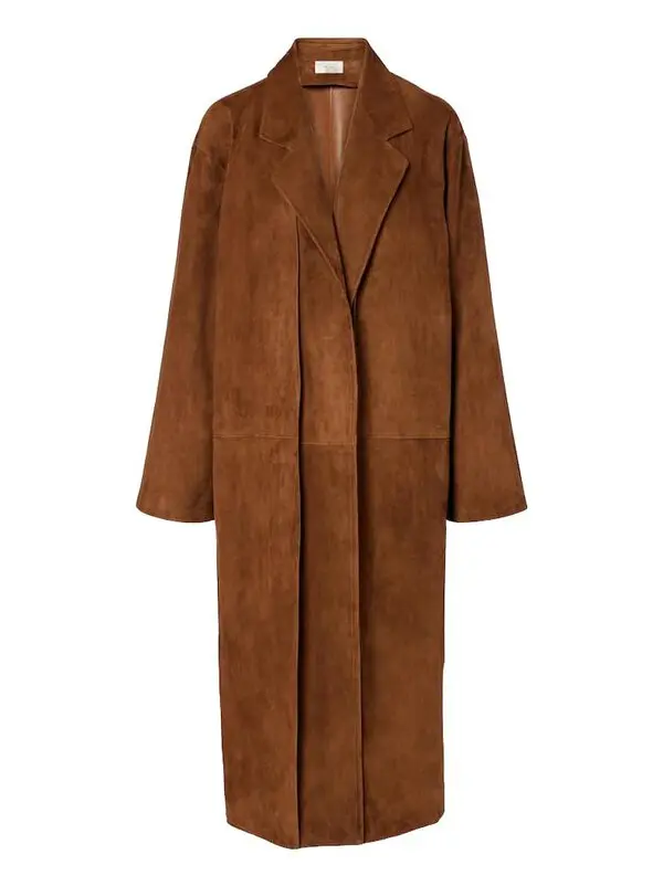 THE ROW Serenis Suede Coat - Brown