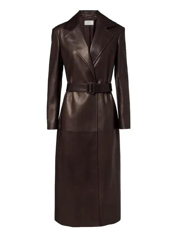 THE ROW Raisa Leather Coat - Brown