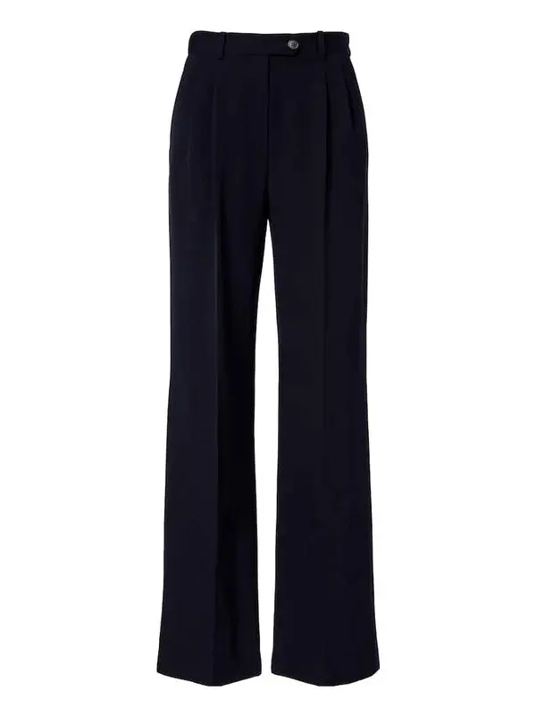THE ROW Virgil Wool Gabardine Wide-leg Pants - Blue