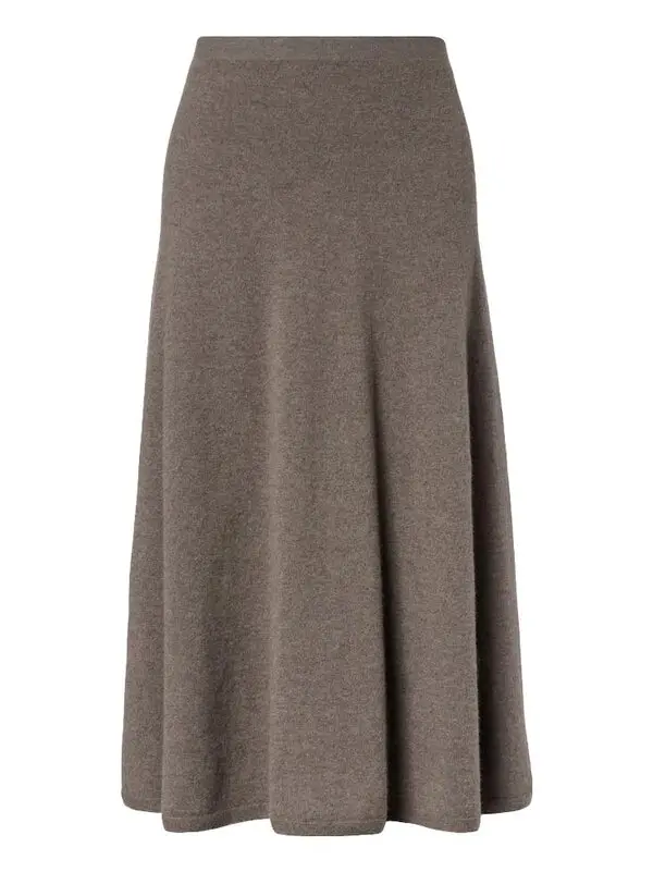 THE ROW Masini Cashmere Midi Skirt - Brown