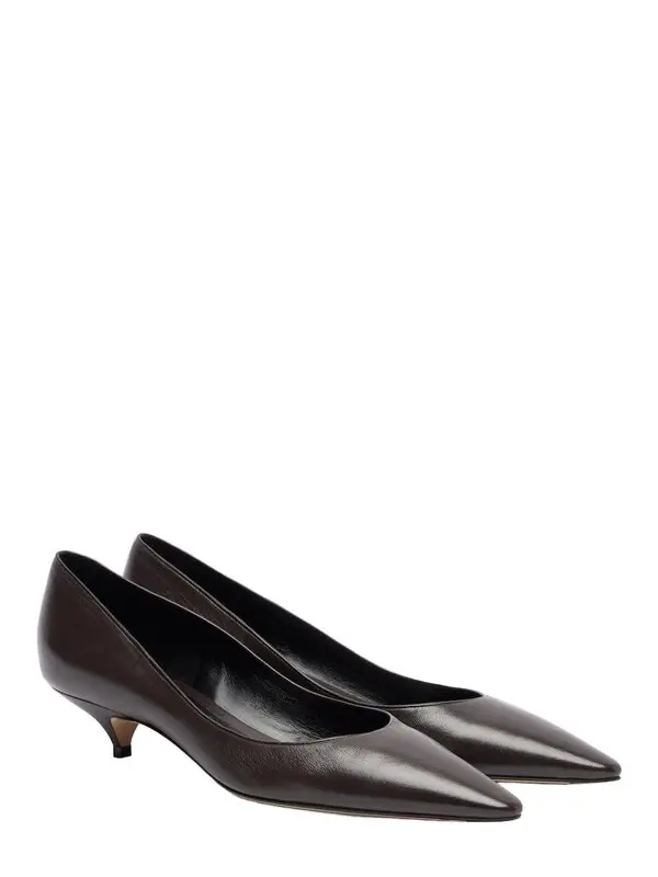 THE ROW Liisa Leather Pumps - Brown