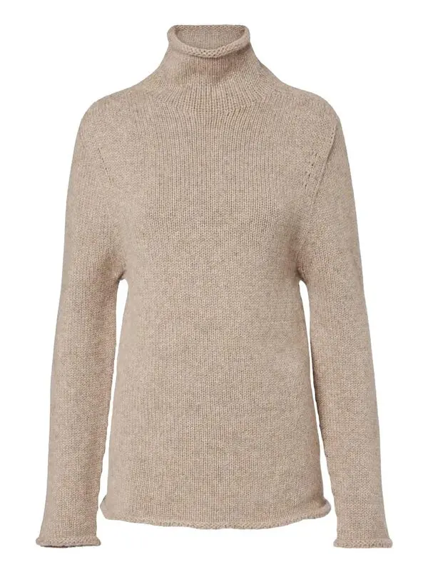 THE ROW Mariam Cashmere Turtleneck Sweater - Beige
