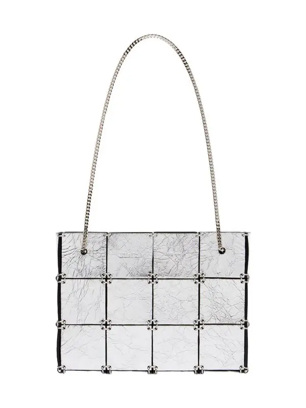 Khaite Emma Mini Metallic Leather Tote - Silver