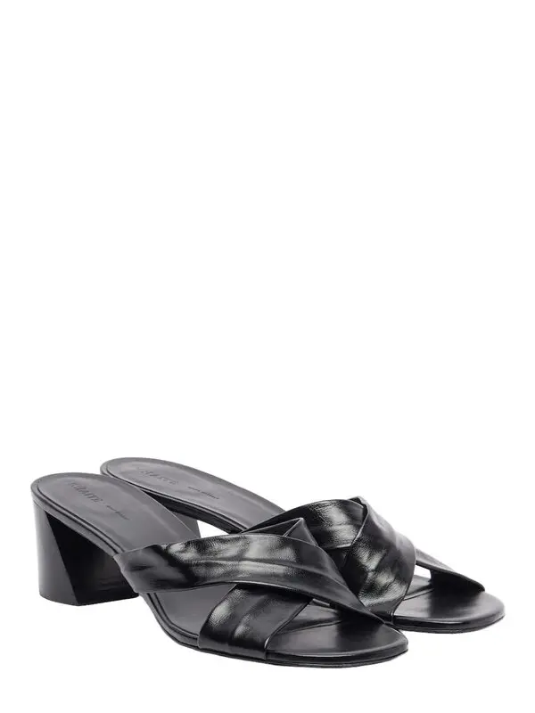 Khaite Liria 55 Leather Mules - Black