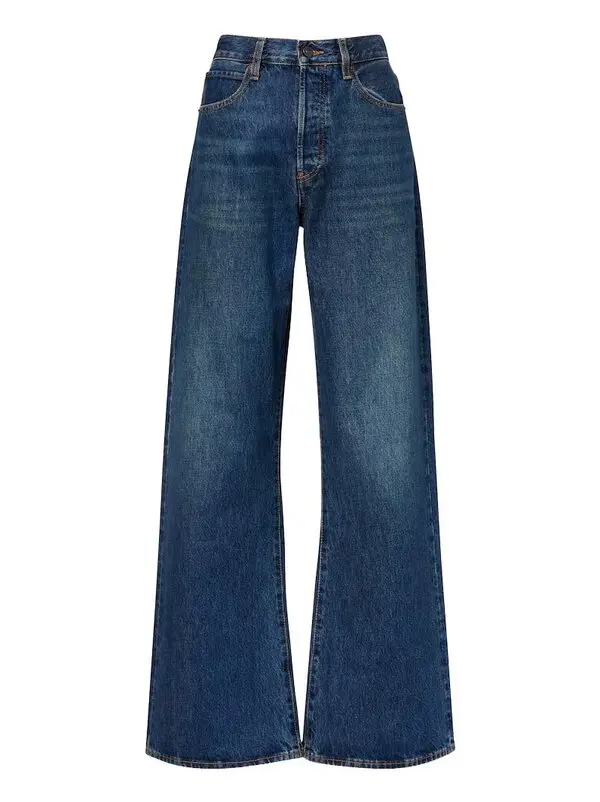 FRAME Loose Low-rise Wide-leg Jeans - Blue