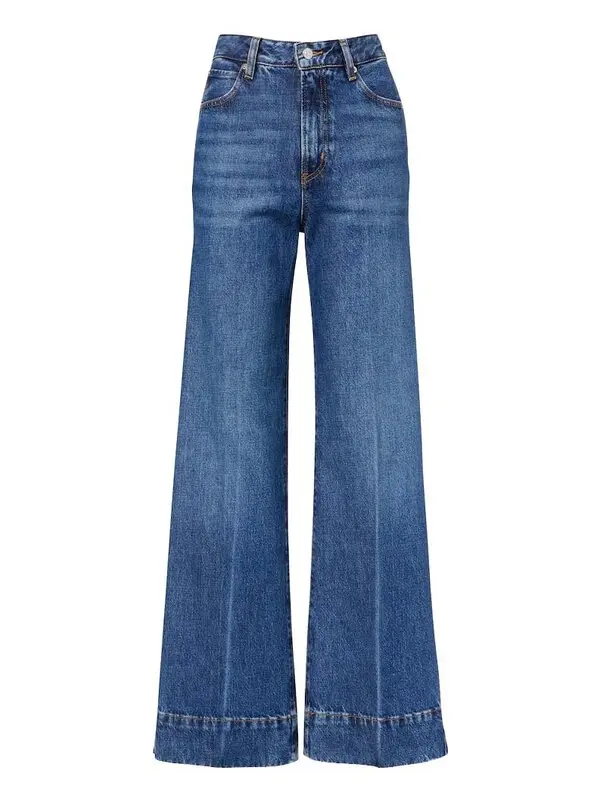 FRAME Slice High-rise Flared Jeans - Blue