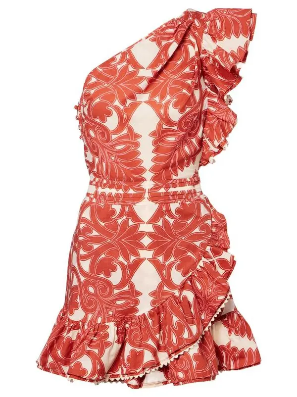 Poupette St Barth Corinne Ruffled Minidress - Red
