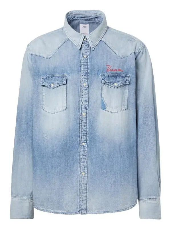 Visvim Distressed Denim Shirt - Blue