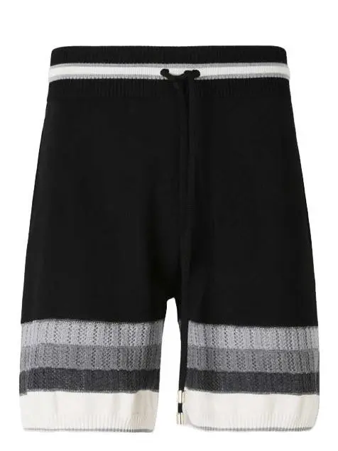 Amiri Striped Knit Bermudas - Black