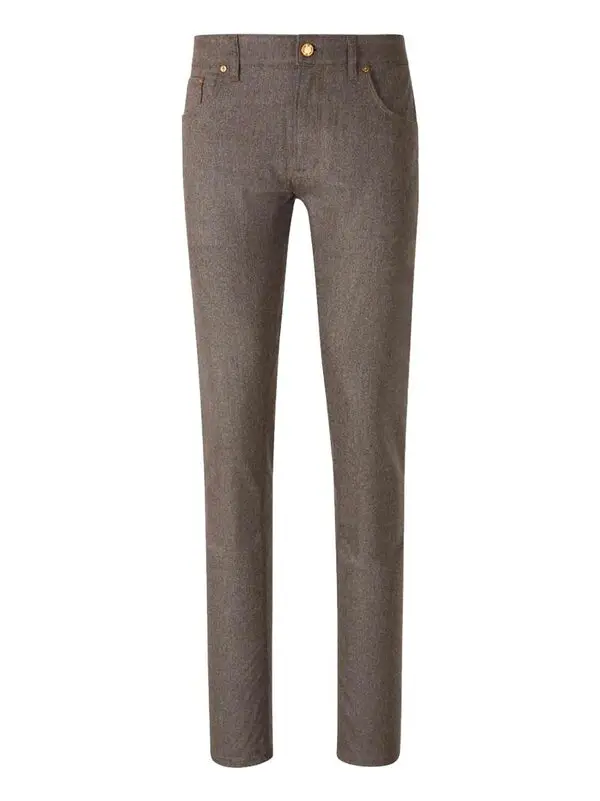 PT TORINO Straight Fit Virgin Wool And Cashmere Pants - Grey
