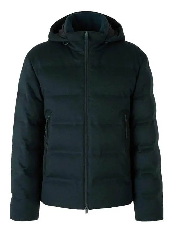 Zegna Short Cashmere Down Jacket - Jungle Green