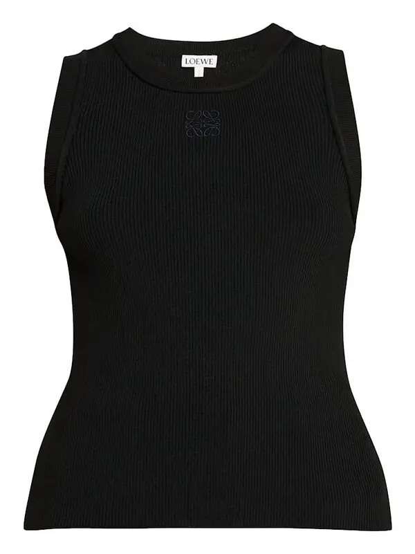 Loewe Anagram Rib Tank Top - Black