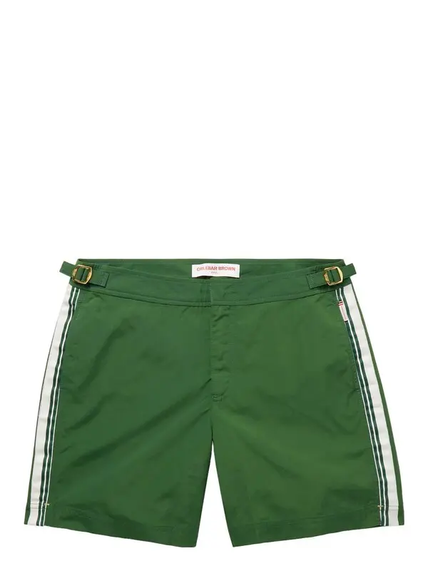 Orlebar Brown Bulldog Straight-leg Mid-length Striped Swim Shorts - Green
