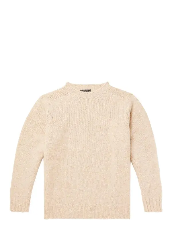 BEAMS Shaggy Bernard Wool Sweater - Neutrals