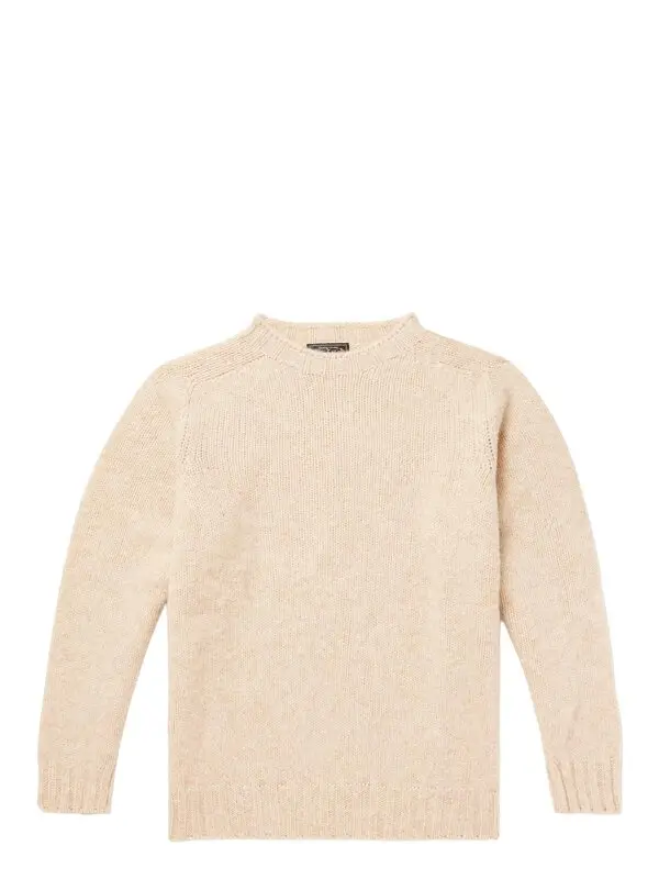 BEAMS Shaggy Bernard Wool Sweater - Neutrals