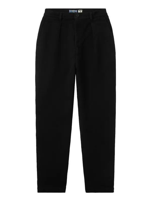 Blue Blue Japan Straight-leg Sashiko Cotton Trousers - Black