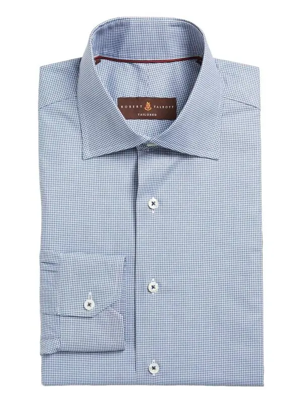 Robert Talbott Tailored Fit Check Dress Shirt - Navy