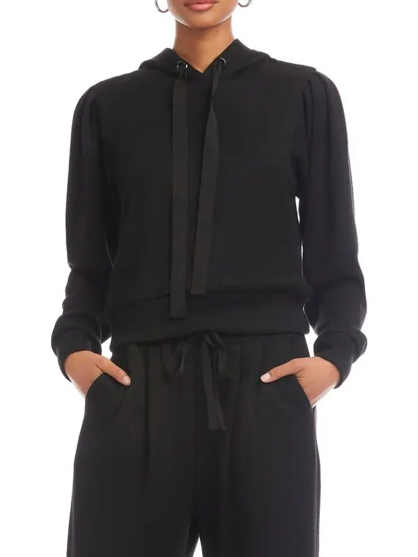 Fifteen Twenty Nyri Pleat Shoulder Hoodie - Black