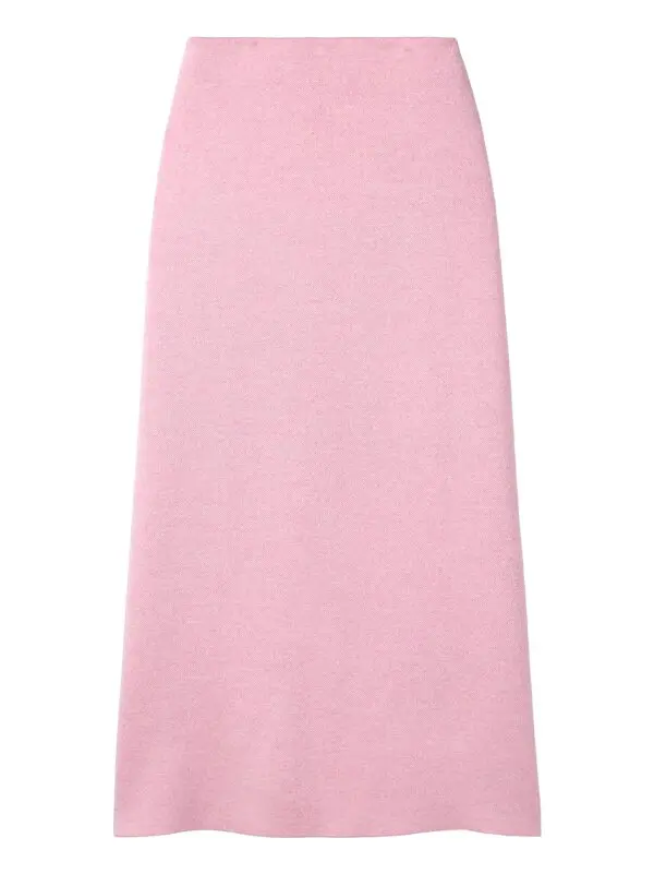 Khaite Patri Wool Midi Skirt - Pink