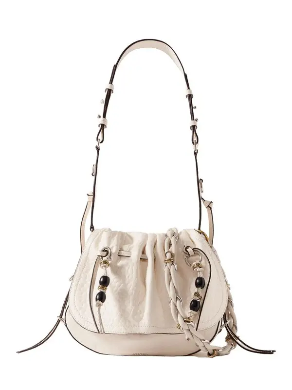 Isabel Marant Bolton Embellished Leather Shoulder Bag - Cream