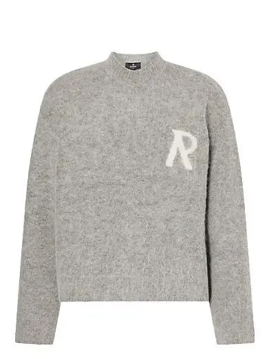 REPRESENT Logo-print Alpaca Blend Jumper - Grey