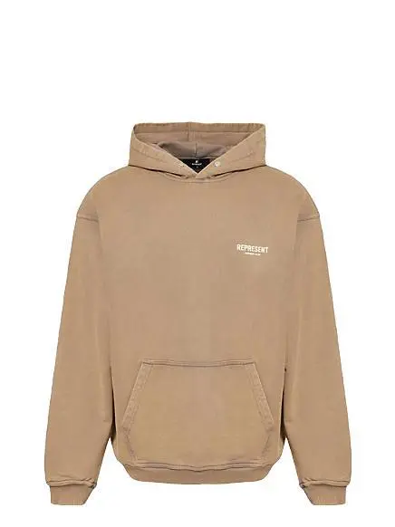 REPRESENT Owner Club Script Cotton-jersey Hoodie - Almond