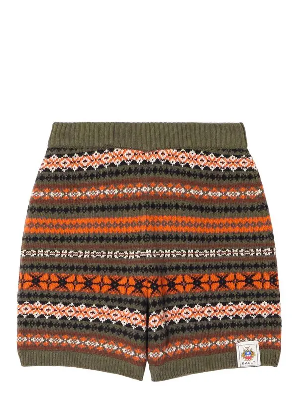 Bally Jacquard-knit Wool Shorts - Orange