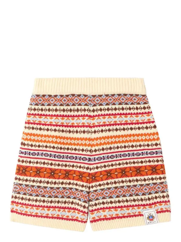 Bally Jacquard-knit Wool Shorts - Beige