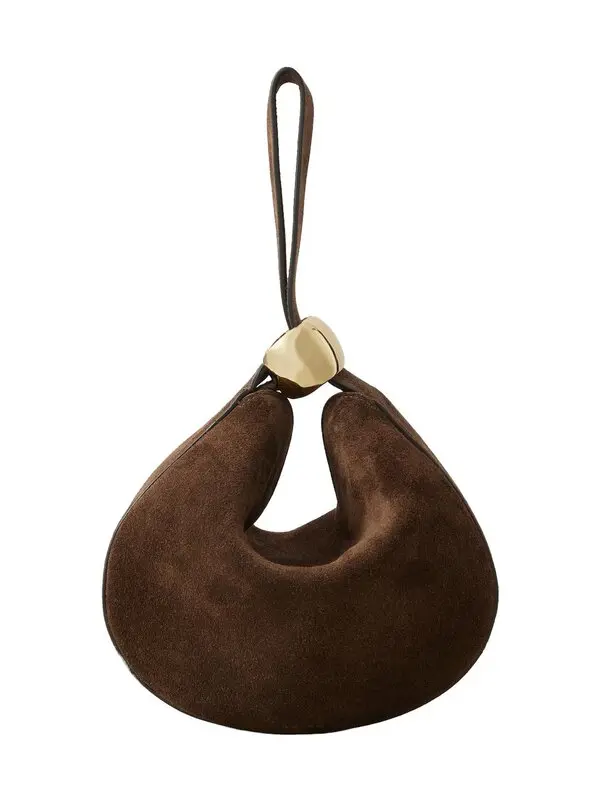 AMANU The Zambia Embellished Suede Tote - Brown