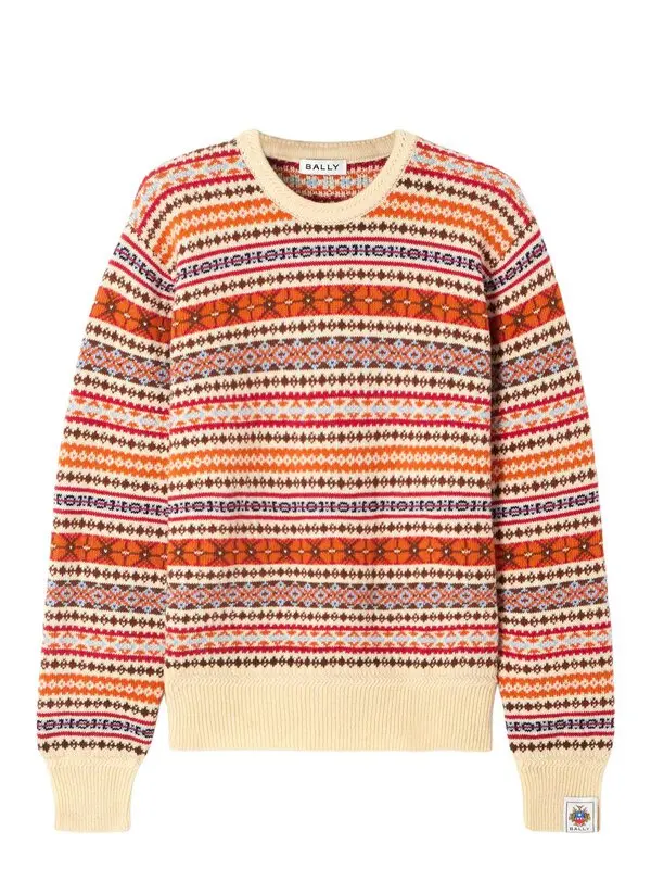 Bally Jacquard-knit Wool Sweater - Neutrals