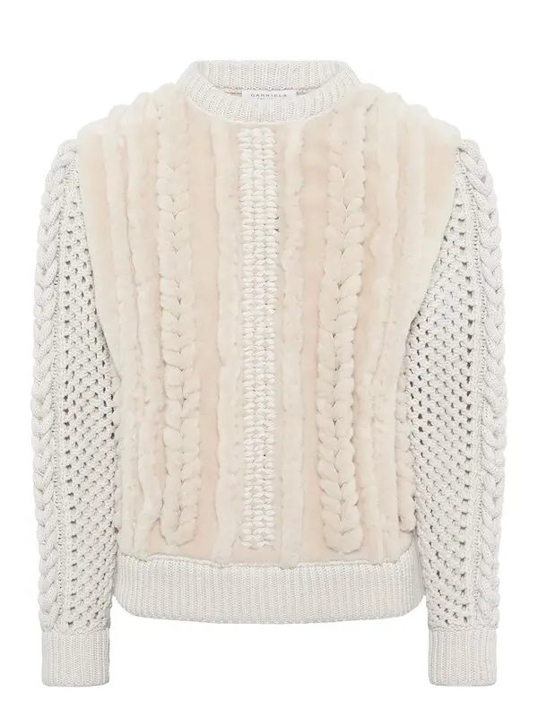Gabriela Hearst Talus Knit Pullover In Cashmere & Shearling - Ivory