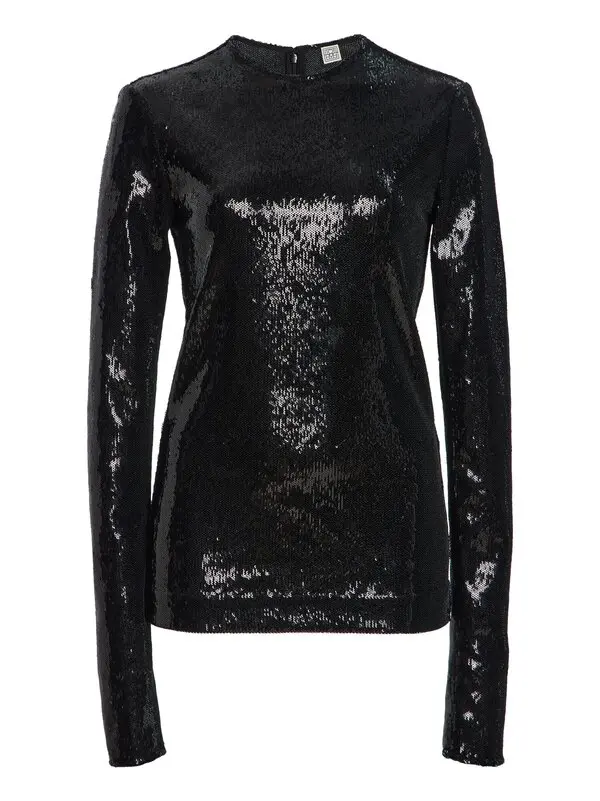 TOTEME Sequined Long-sleeve Top - Black