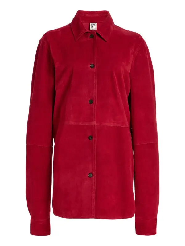 TOTEME Suede Overshirt - Red