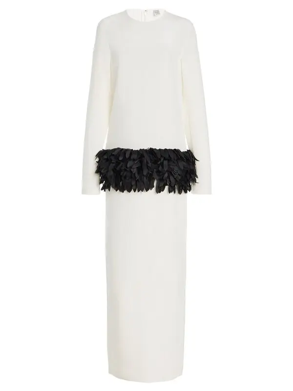 TOTEME Petal Silk-blend Maxi Dress - Black,white