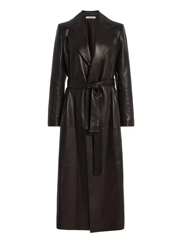 THE ROW Raisa Ankle-length Leather Trench Coat - Brown